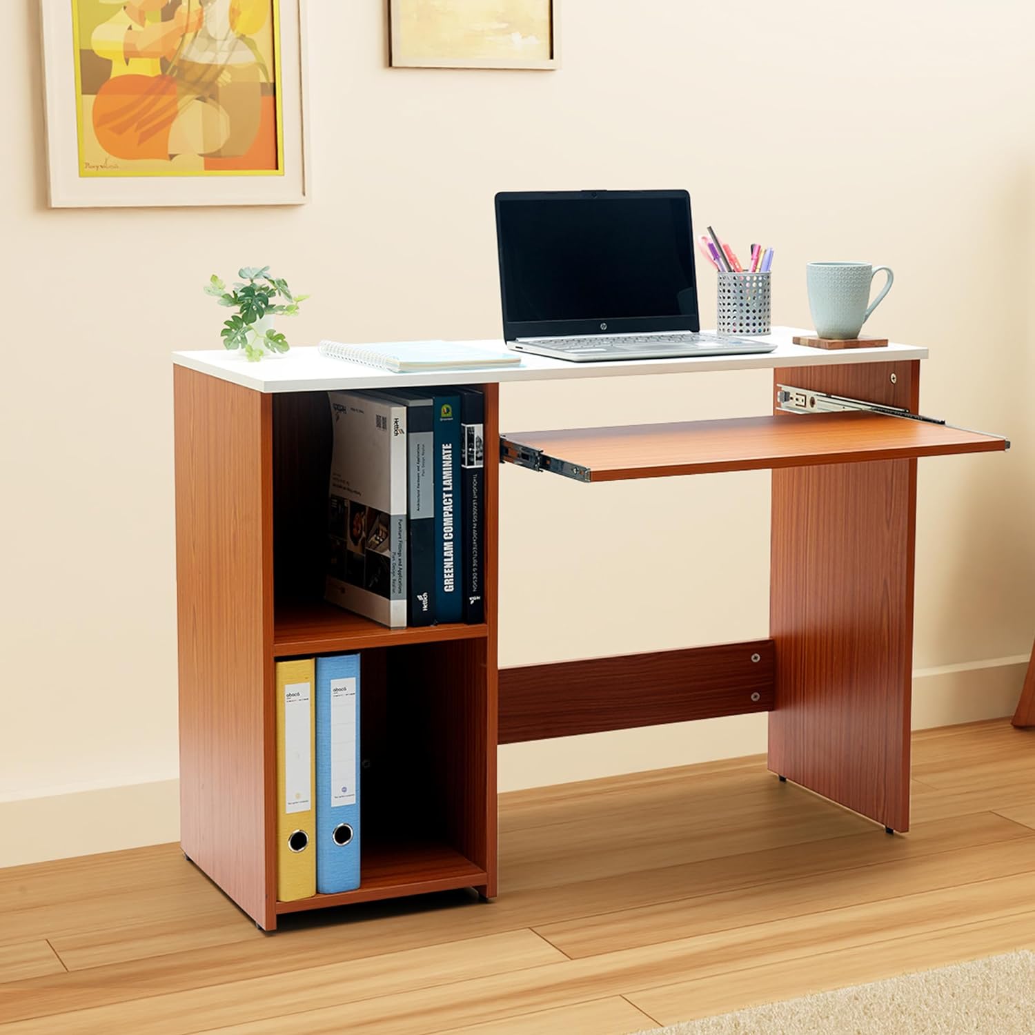 Green Soul® Murray Engineered Wood Study Table (Natural Teak ...