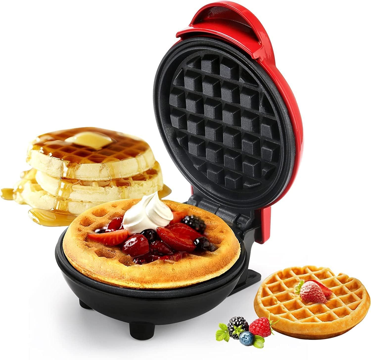 SILIVO Mini Waffle Maker Machine 3 In 1 Waffle Iron Home Appliances ...